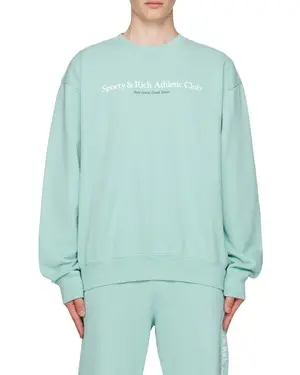 SPORTY  RICH Sporty & Rich Logo Round Neck Sweater