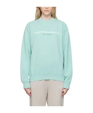 SPORTY  RICH Sporty & Rich Logo Round Neck Sweater