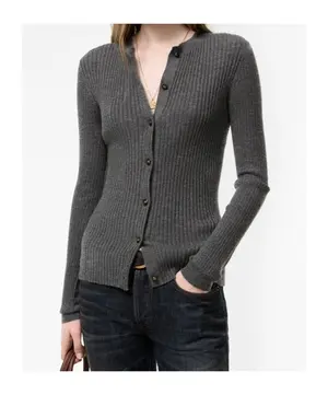 Burberry Ribbed Cashmere Cardigan With Knight Motif Buttons