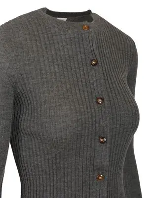 Burberry Ribbed Cashmere Cardigan With Knight Motif Buttons