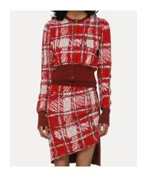 VIVIENNE WESTWOOD Scribble Check Cropped Cardigan