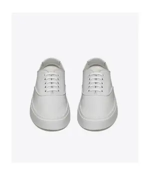 Saint Laurent Venice Perforated Low Top Sneakers - White