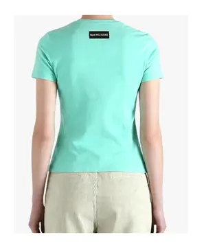 MARINE SERRE Short-sleeved T-shirt With Logo Badge