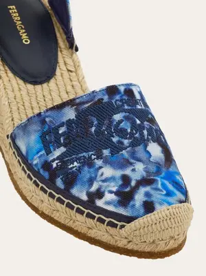 FERRAGAMO Espadrille Wedge With Ankle Tie