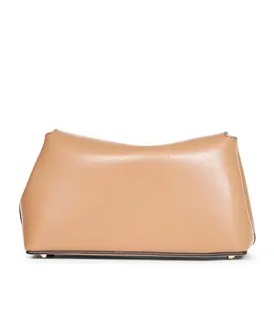 TOTEME T-lock Foldover Leather Clutch Bag - Nude
