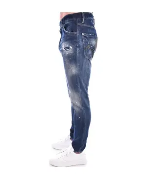 Dsquared2 Skater Distressed Mid Rise Jeans - Blue