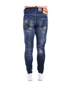 Dsquared2 Skater Distressed Mid Rise Jeans - Blue