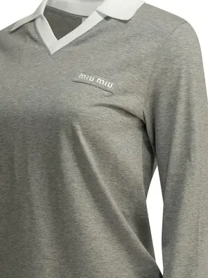 Miu Miu Contrast Collar Knitted Polo Top