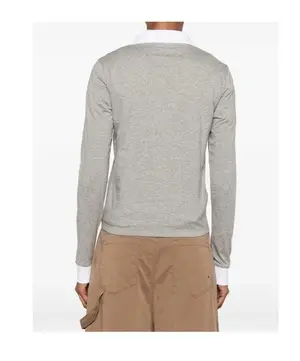 Miu Miu Contrast Collar Knitted Polo Top