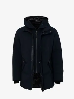 Mackage Dark Blue Hooded Down Jacket