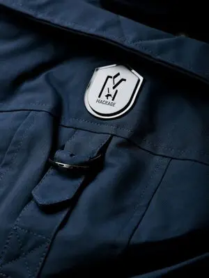 Mackage Dark Blue Hooded Down Jacket