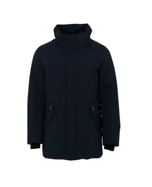 Mackage Dark Blue Hooded Down Jacket