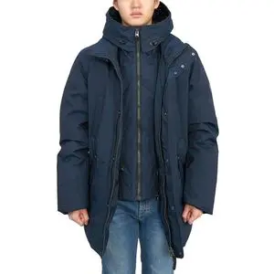Mackage Dark Blue Hooded Down Jacket