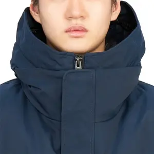 Mackage Dark Blue Hooded Down Jacket