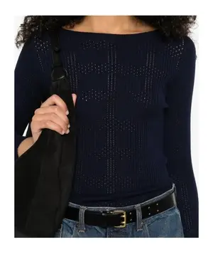 TWINSET Ribbed Knit Long Sleeve Top