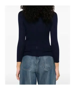 TWINSET Ribbed Knit Long Sleeve Top