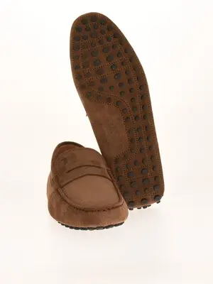 TOD'S Suede Penny Bar Driving Loafers