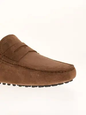 TOD'S Suede Penny Bar Driving Loafers