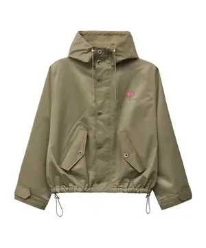Kenzo Floral Logo Hooded Jacket - Khaki
