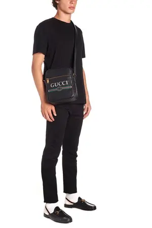 Gucci Logo Print Messenger Bag