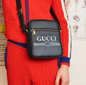 Gucci Logo Print Messenger Bag