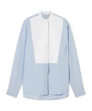 Stella McCartney Grandfather Collar Long Sleeve Buttoned Top