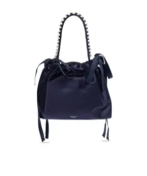 JIMMY CHOO Drawstring Satin Mini Shoulder Bag