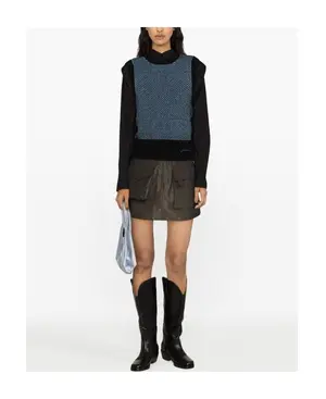 GANNI Logo-embroidered Knit Vest