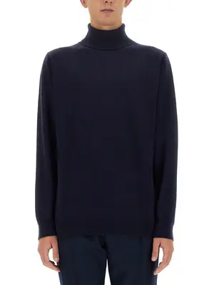 Paul Smith Artist Stripe Detail Roll Neck Jumper - Black