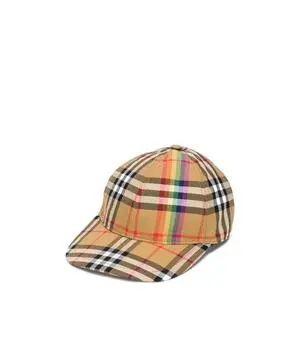 Burberry Rainbow Checked Baseball Cap - Nude