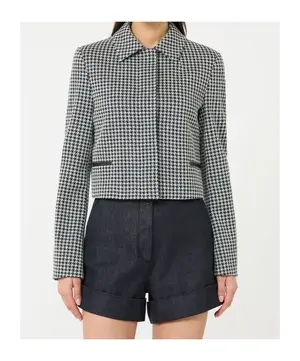 Max Mara Long Sleeve Casual Jacket With Leather Trimmed Pockets