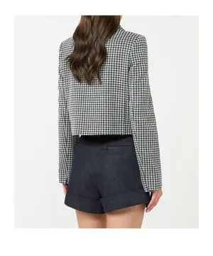 Max Mara Long Sleeve Casual Jacket With Leather Trimmed Pockets