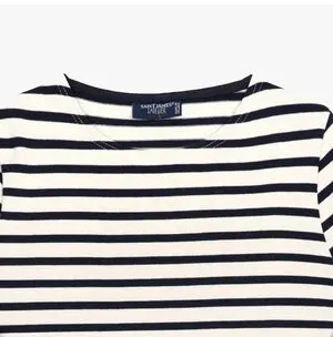 Saint James Striped Long Sleeve T-shirt With Heart Elbow Patches