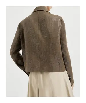 Brunello Cucinelli Sparkling Diagonal Blazer - Green