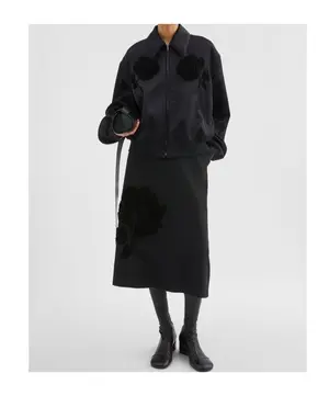 JIL SANDER Duchess Satin Jacket With Floral Appliqu