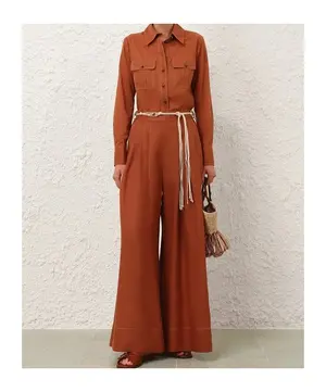 Zimmermann Collared Long Sleeve Shirt With Flap Chest Pockets