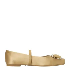FERRAGAMO Zina T Light Came Flat Shoes