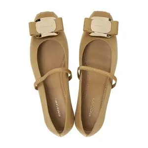 FERRAGAMO Zina T Light Came Flat Shoes