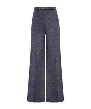 Zimmermann Hypnotic Belted Flared Trousers - Black