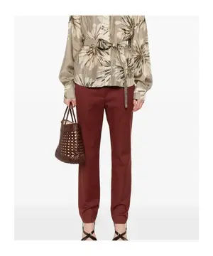Brunello Cucinelli Twill Trousers - Red