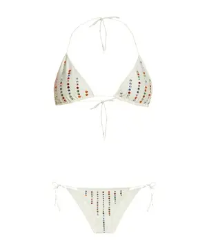Oseree Gem Embellished Triangle Bikini - White