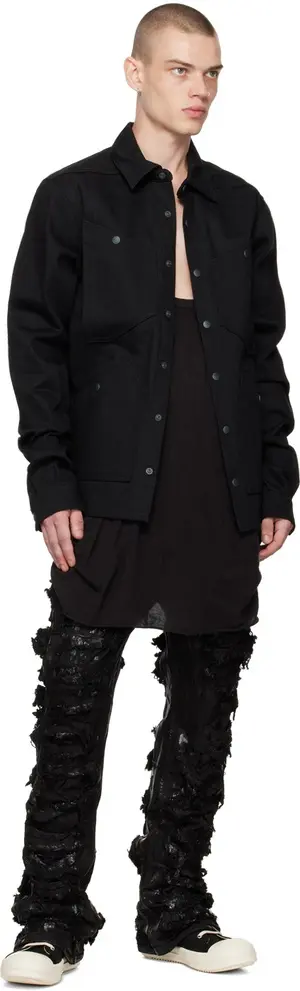 Rick Owens Patch Pocket Cotton Shirt Jacket