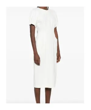 Fabiana Filippi Viscose Polyamide Elastane Dress With Round Neck And Short Sleeves