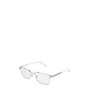 Cartier Rectangle Full Rim Eyeglasses - Silver