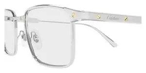 Cartier Rectangle Full Rim Eyeglasses - Silver