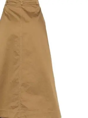 Saint Laurent Twill Midi Skirt With Flap Pockets