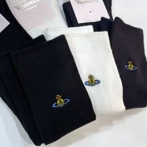 VIVIENNE WESTWOOD Three-pack Ribbed Knee-high Stockings With Saturn Logo