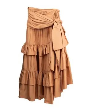 Chloé Ruffled Tiered Skirt With Bow Detail - Brown