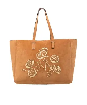 Ermanno Scervino Embroidered Tote Bag - Rust Brown