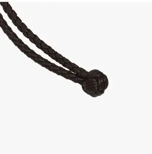 Bottega Veneta Braided Leather Bracelet With Logo Plaque